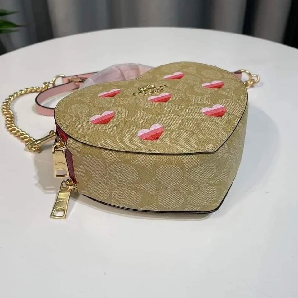 Coach Heart Crossbody Bag in Signature Heart Stripe Print on Carousell