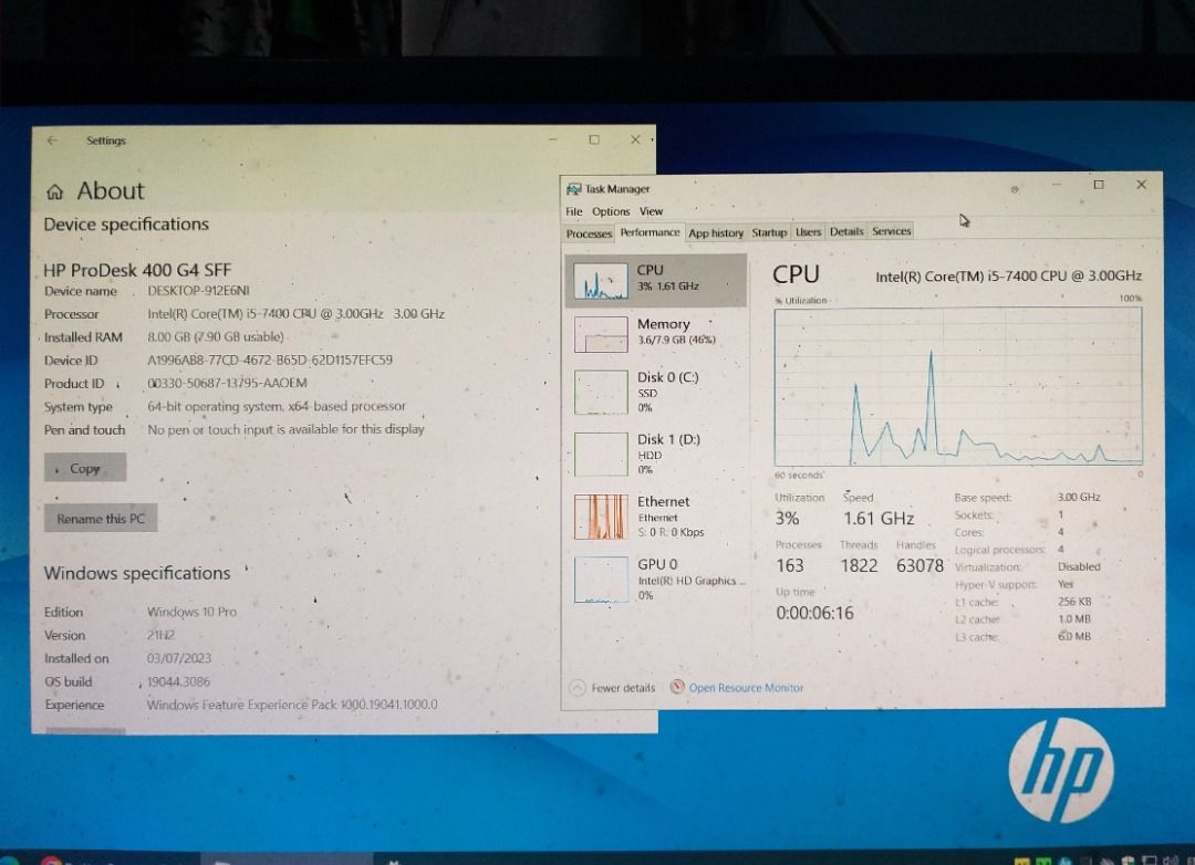 CPU HP SFF i5 7400/ system unit on Carousell