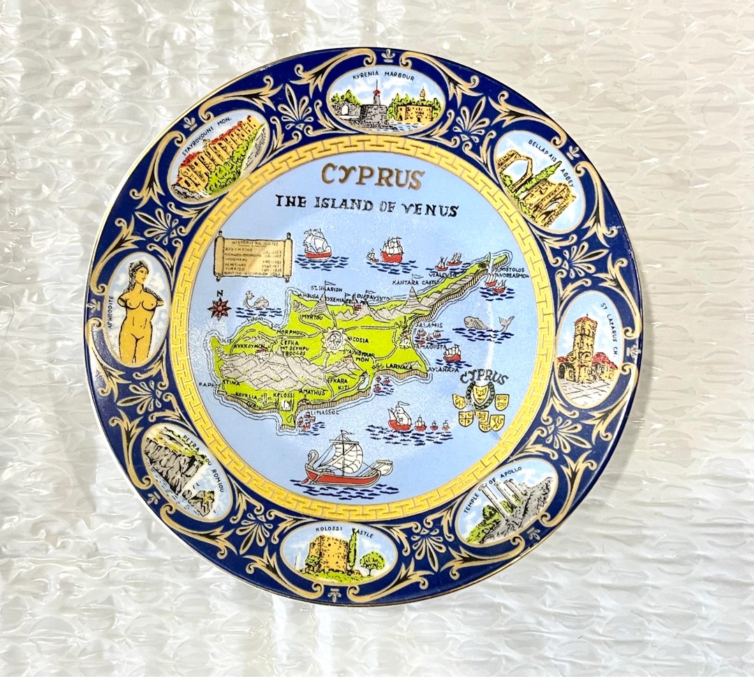 Cyprus map plate, Hobbies & Toys, Collectibles & Memorabilia, Vintage ...