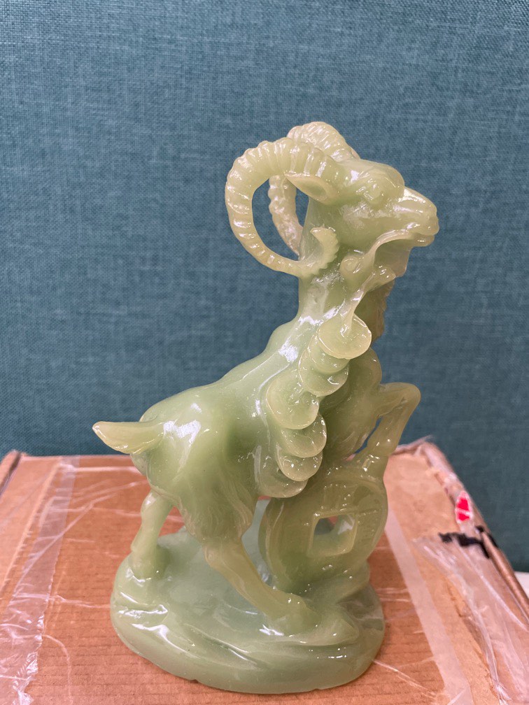 Display piece Jade Goat for wealth, Hobbies & Toys, Memorabilia ...