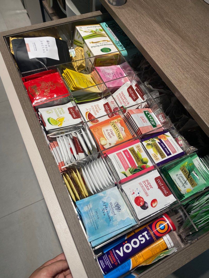 Drawer divider Tea coffee collection acrylic tray customise, Furniture ...