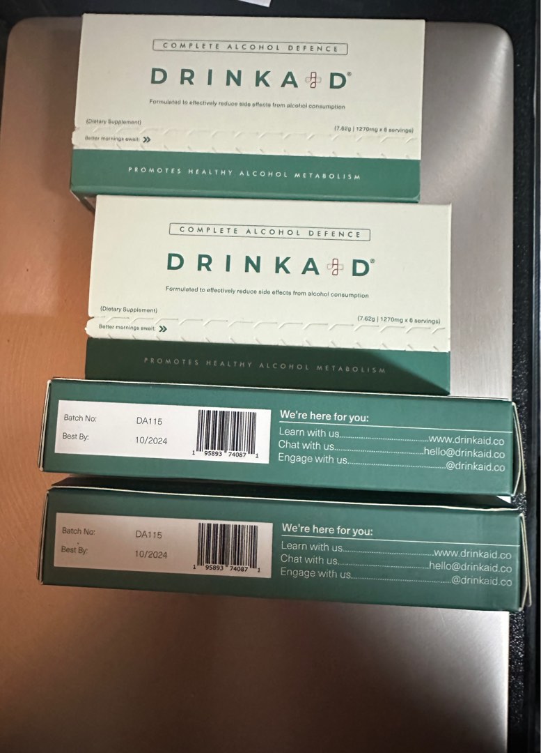 DrinkAid Complete Alcohol Defence 1 box $12, Health & Nutrition, Health ...