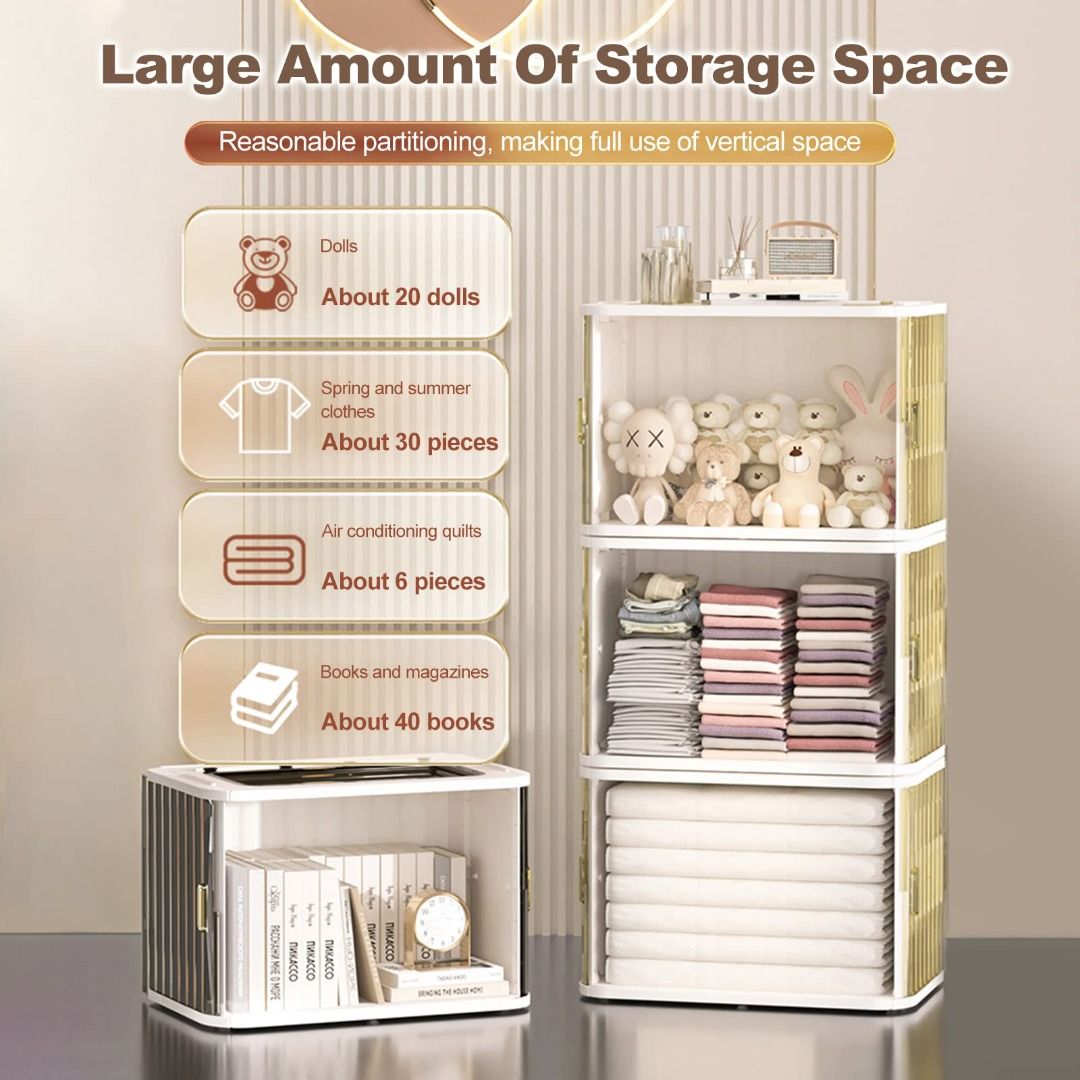 Foldable Plastic Storage Box, Window Shutters Storage Box with Lid ...