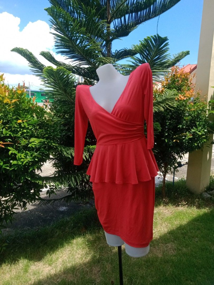 Formal Elegant Red Office Attire, Women's Fashion, Dresses & Sets ...