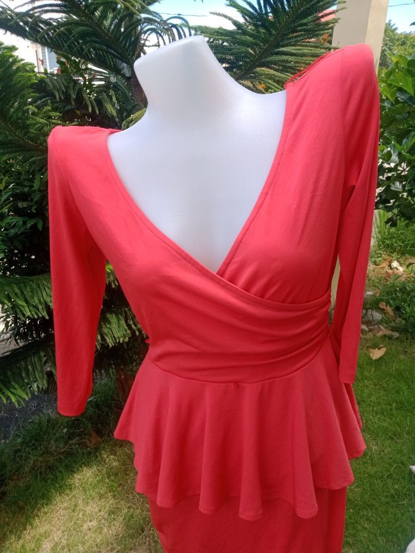 Formal Elegant Red Office Attire, Women's Fashion, Dresses & Sets ...