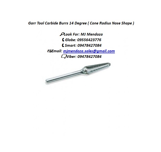 Garr Tool Carbide Burrs 14 Degree ( Cone Radius Nose Shape ), Commercial & Industrial ...
