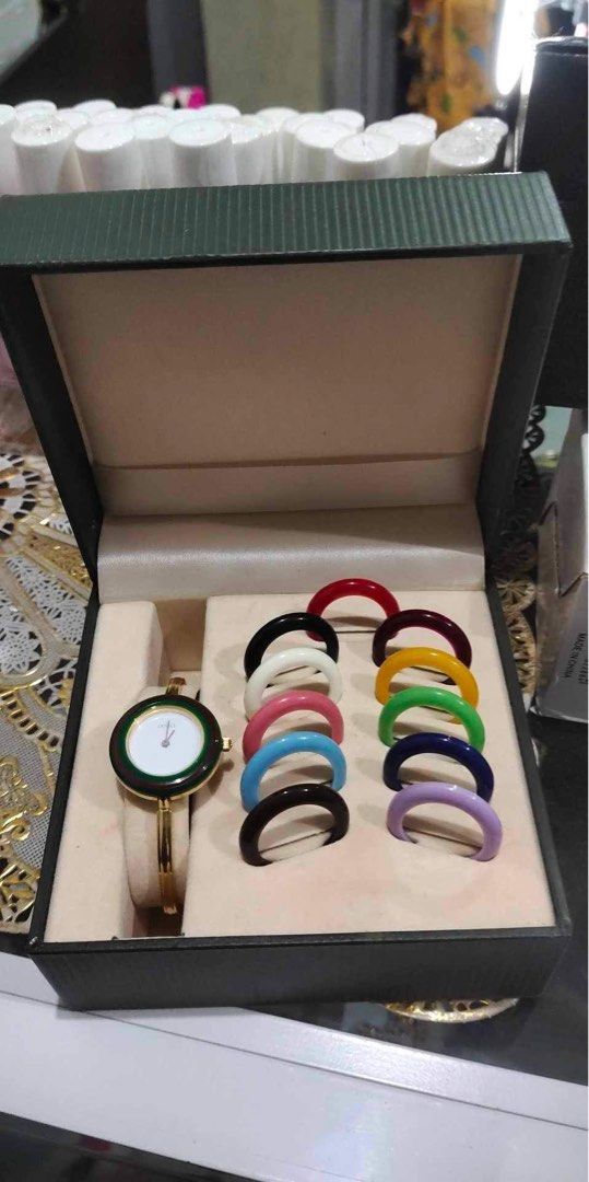 Gucci bezel bangle watch., Luxury, Watches on Carousell