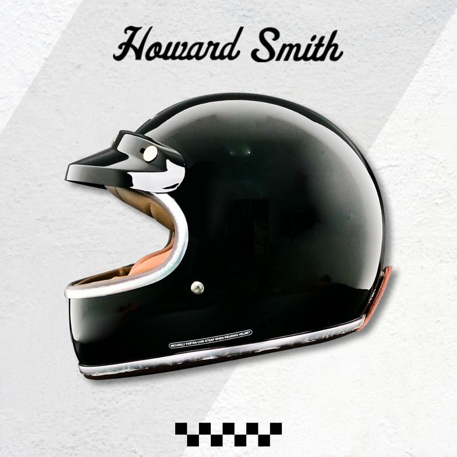 Helm Cargloss Howard Smith Full Face Black Glossy size XXL, Motor di ...