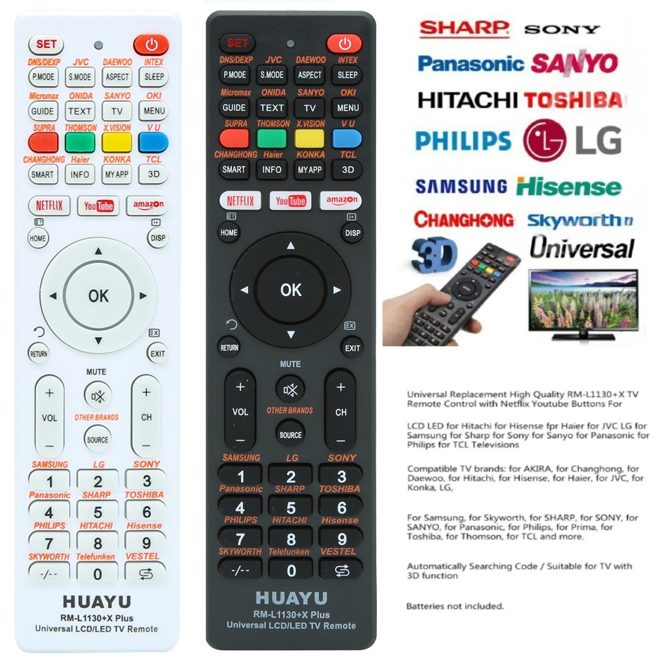 Huayu RM-L1130+X PLUS Universal Tv Remote Control, TV & Home Appliances, TV & Entertainment, TV ...