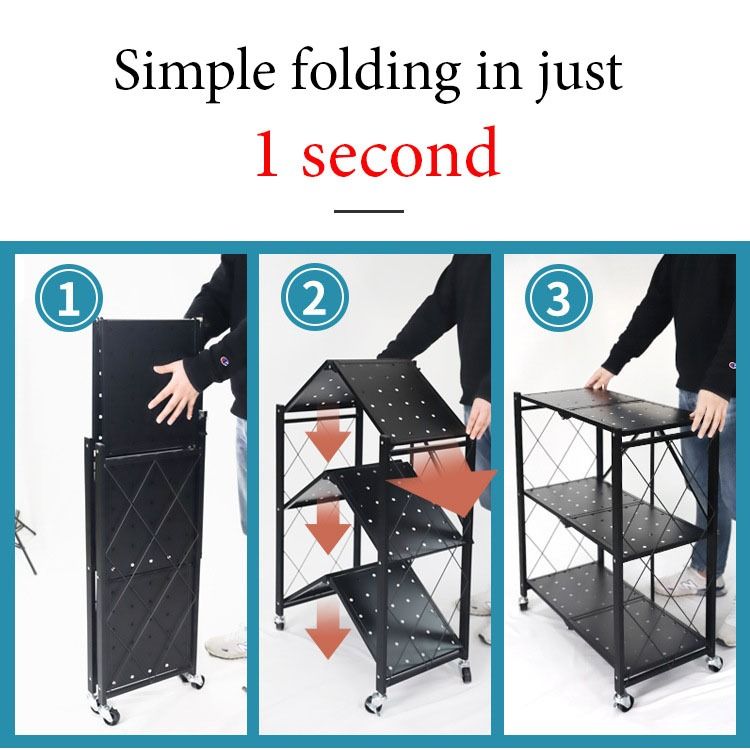 [iDS] Movable Rack Folding Kitchen Storage Rack Shoe Racks Display ...