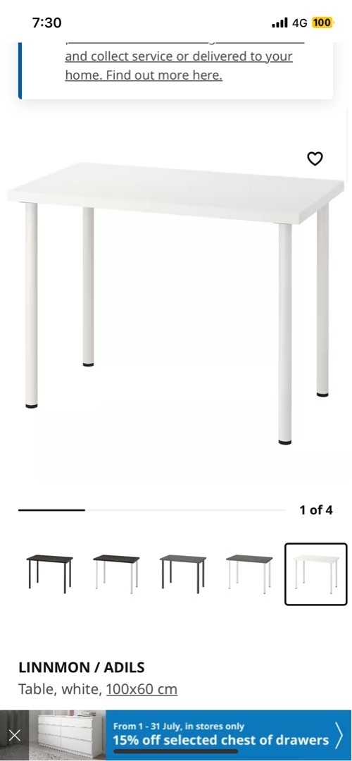 IKEA Table, Furniture & Home Living, Furniture, Tables & Sets on Carousell