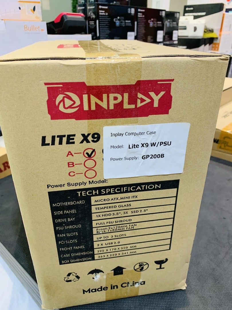 Inplay Lite X9 Micro ATX Mini ITX PC Case with 200W PSU, Computers ...