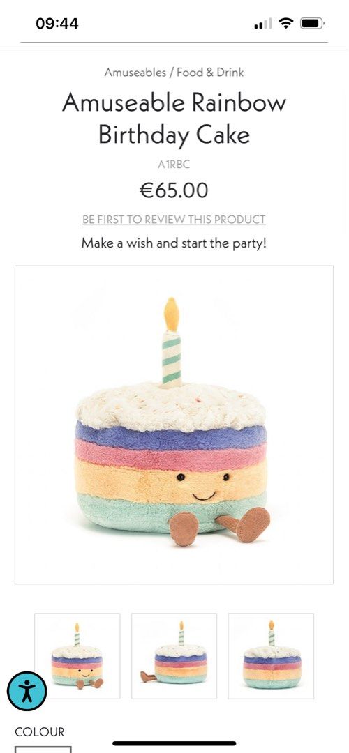 Jellycat NEW Amuseable Rainbow Birthday Cake, Hobbies & Toys, Toys ...