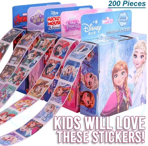 Kids Cartoon Stickers / 200pcs / Disney Sticker Roll Sticker Set / Boy ...