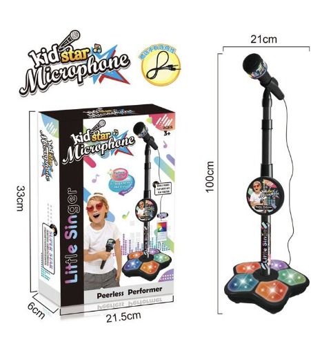 Kids Star Microphone with Stand and Light Karaoke Singing Toys for ...