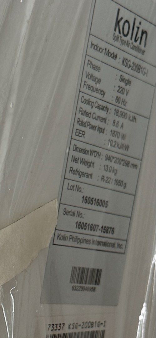 Kolin 2HP Split Type Aircon Non Inverter, TV & Home Appliances, Other ...