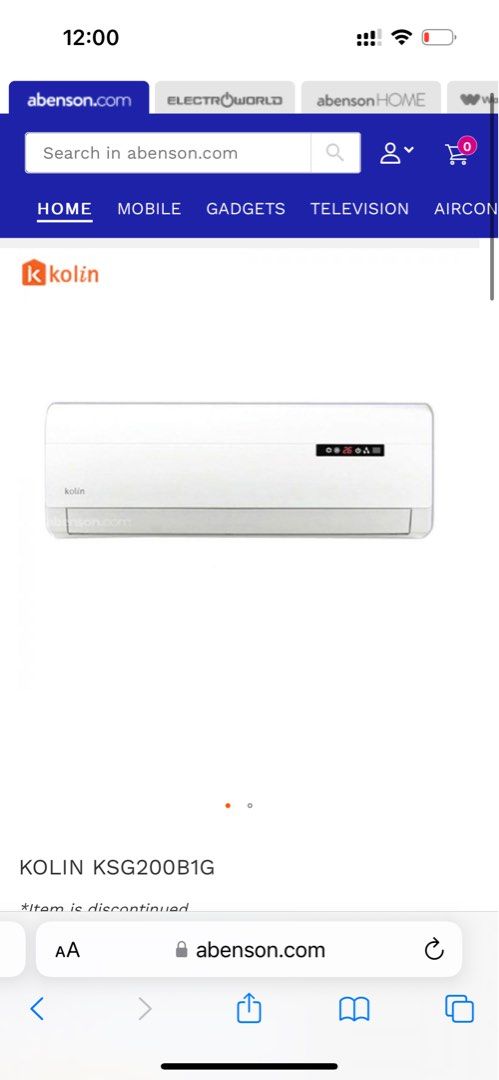 Kolin 2HP Split Type Aircon Non Inverter, TV & Home Appliances, Other ...