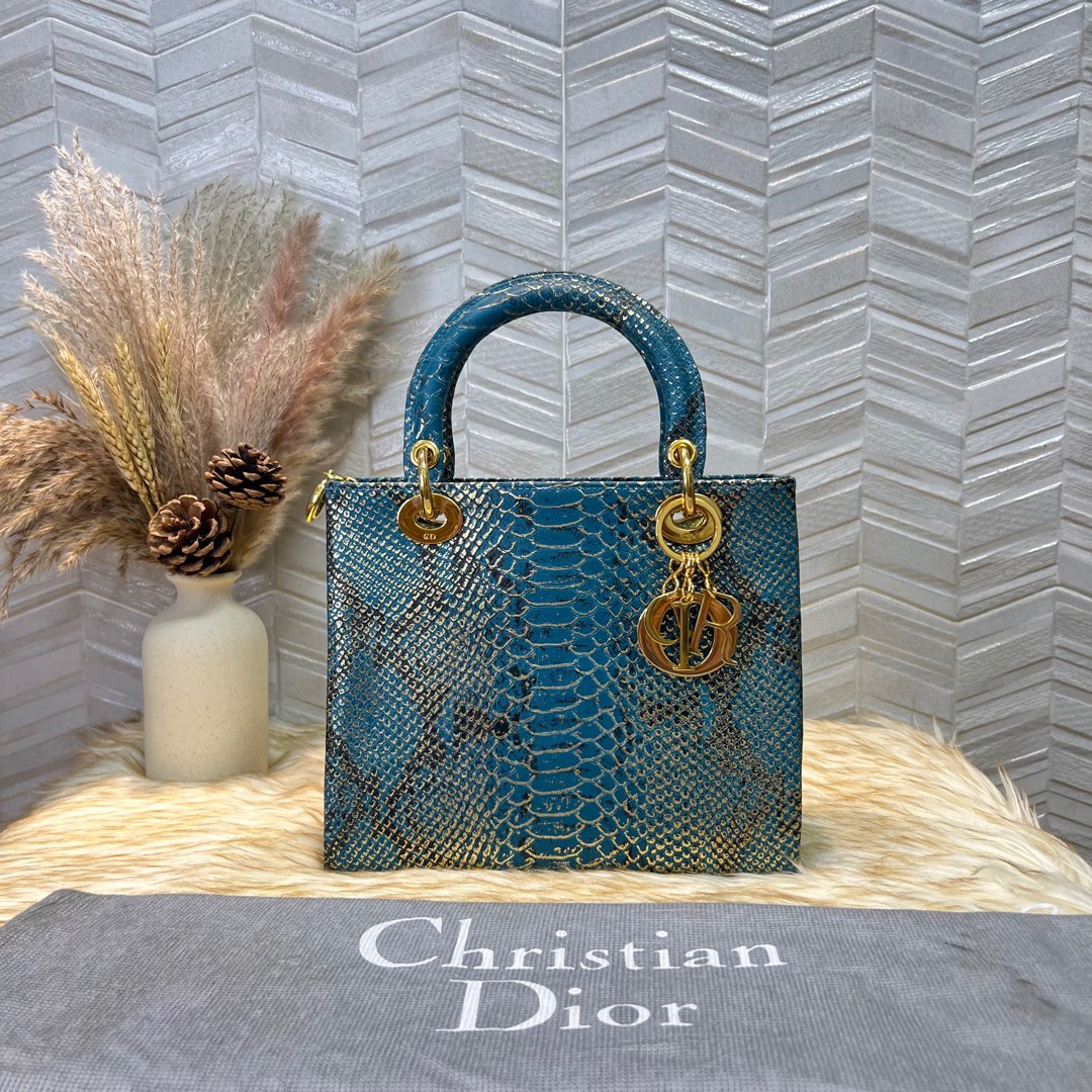 Lady Dior Medium in Exotic Phyton Leather, Luxury, Bags & Wallets on ...