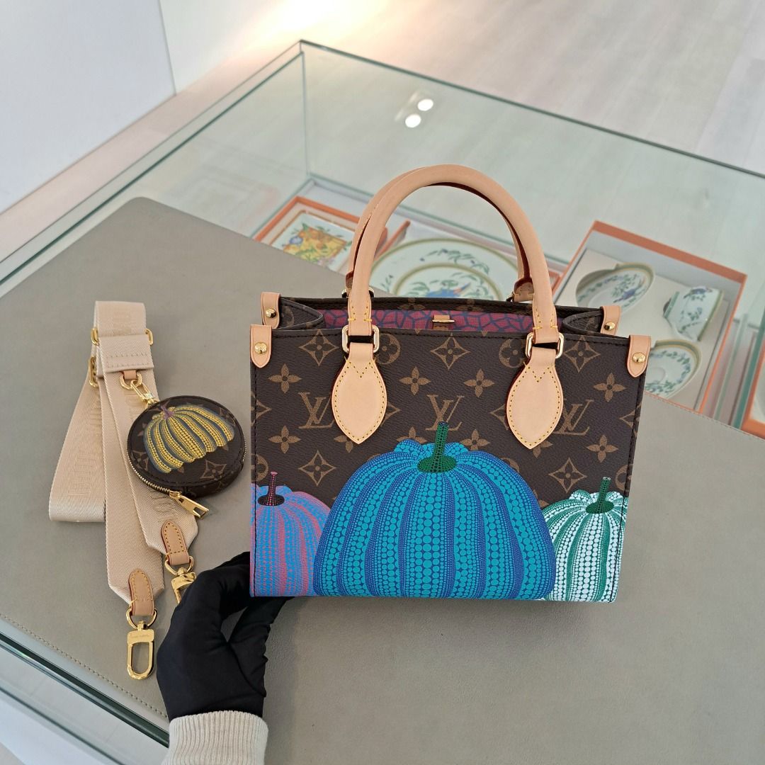 LOUIS VUITTON M46467 YAYOI KUSAMA ONTHEGO PM PUMPKIN, WITH STRAP, POUCH ...