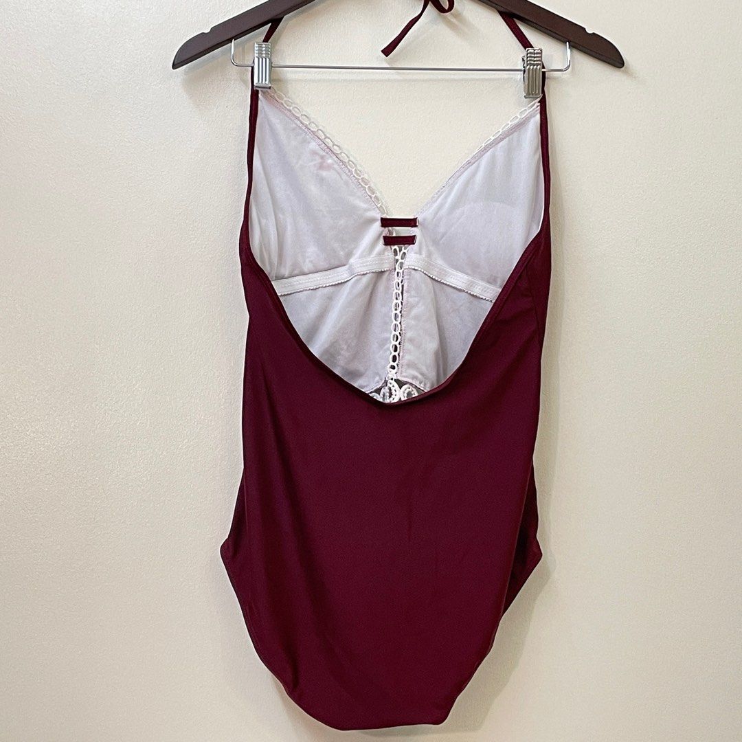 Maroon One Piece Swimsuit, Women's Fashion, Swimwear, Bikinis ...