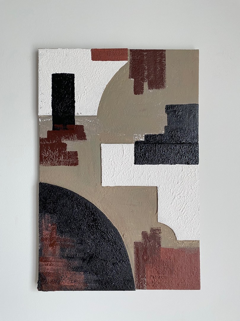 Minimalist Texture art canvas painting, Hobbies & Toys, Stationery ...