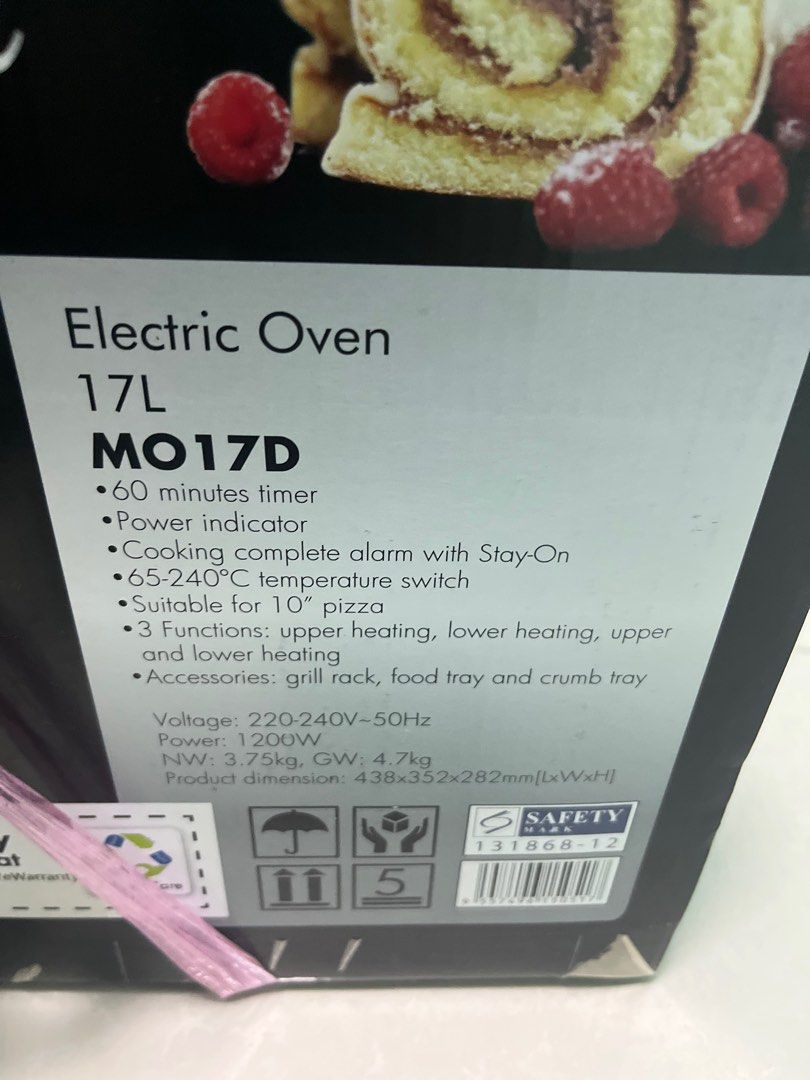 Mistral 17L Electric Oven MO17D, TV & Home Appliances, Kitchen ...