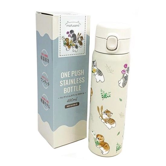 mofusand 可愛貓咪 春天花仙子 日版 不銹鋼膽 保溫杯 480ml (53-2078), 傢俬＆家居, 廚具和餐具, 廚水杯、水壺 - Carousell