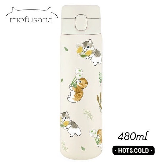 mofusand 可愛貓咪 春天花仙子 日版 不銹鋼膽 保溫杯 480ml (53-2078), 傢俬＆家居, 廚具和餐具, 廚水杯、水壺 - Carousell
