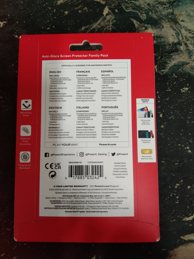 Nintendo Licensed Screen Protector for Switch Base model, Video Gaming ...