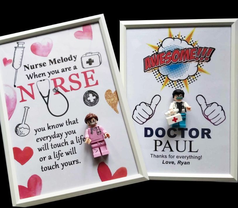 Nurses, Doctor Minifigure Frame, Nurses Day, Thank you Doctor Frames ...