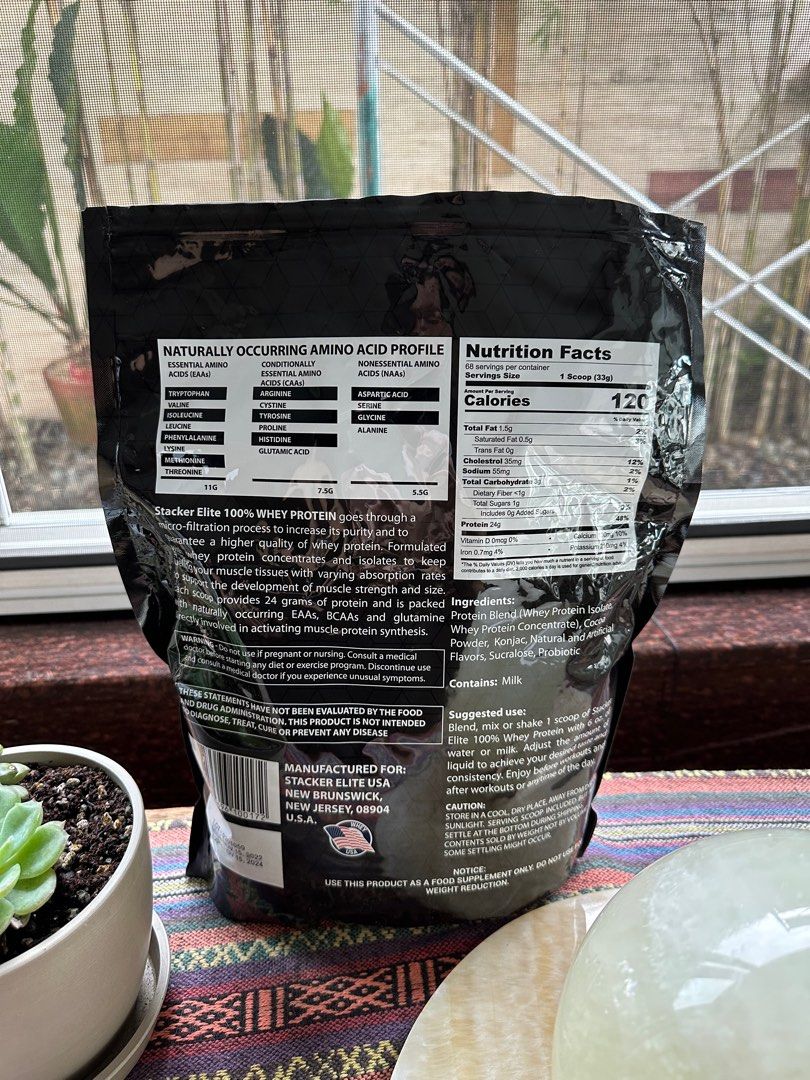 OPENED Stacker Elite Whey Protein - 4.2lbs, Health & Nutrition, Health ...