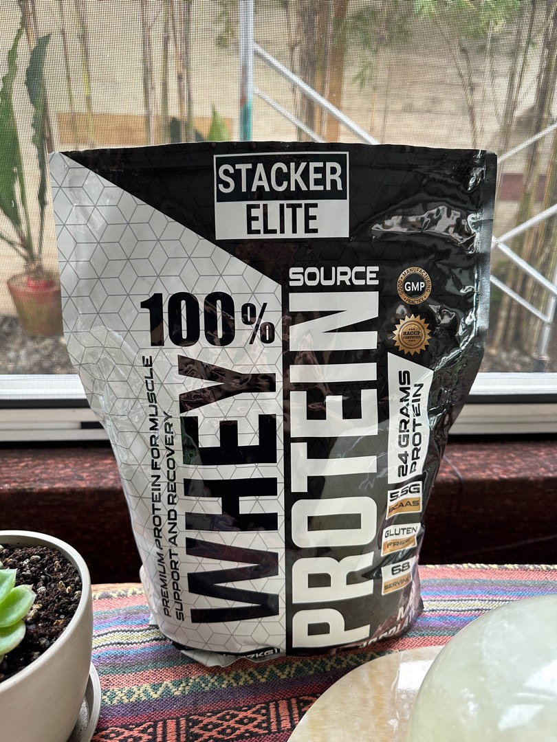 OPENED Stacker Elite Whey Protein - 4.2lbs, Health & Nutrition, Health ...