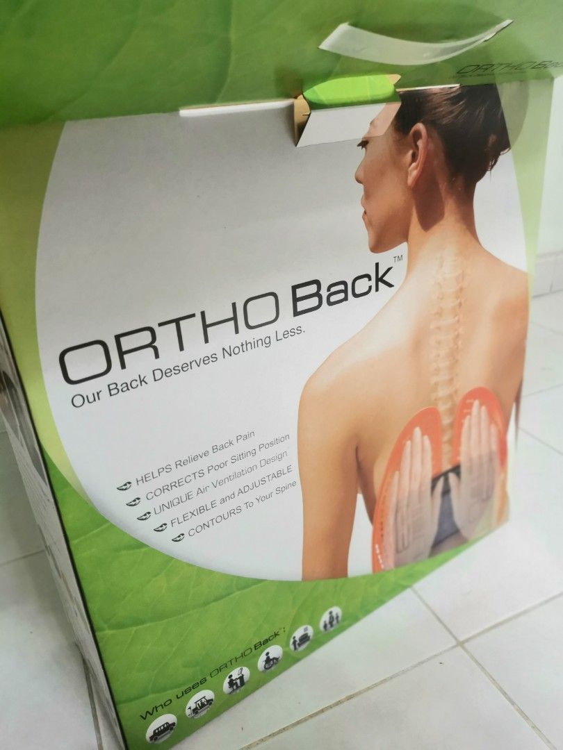 ORTHOBack lumbar back support brace orange, Health & Nutrition, Braces ...