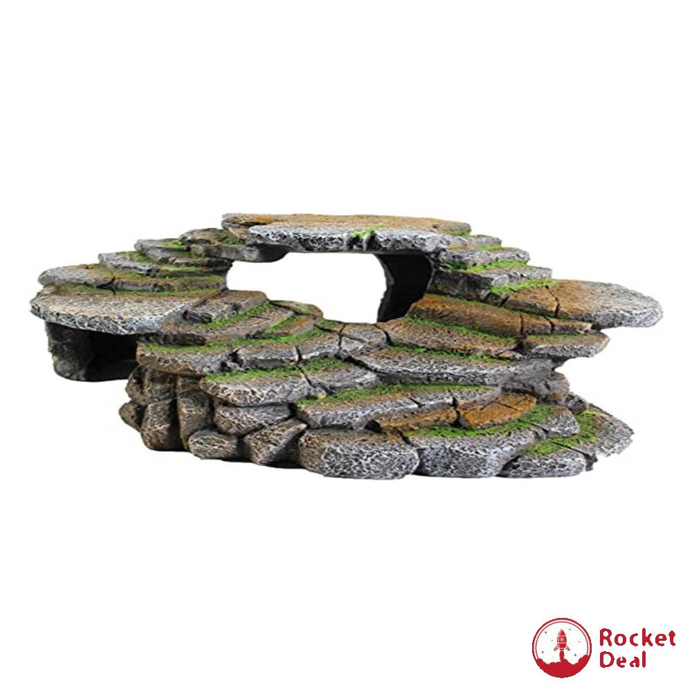 Penn-Plax Shale Step Ledge for Aquariums & Terrariums, Adds Hiding ...
