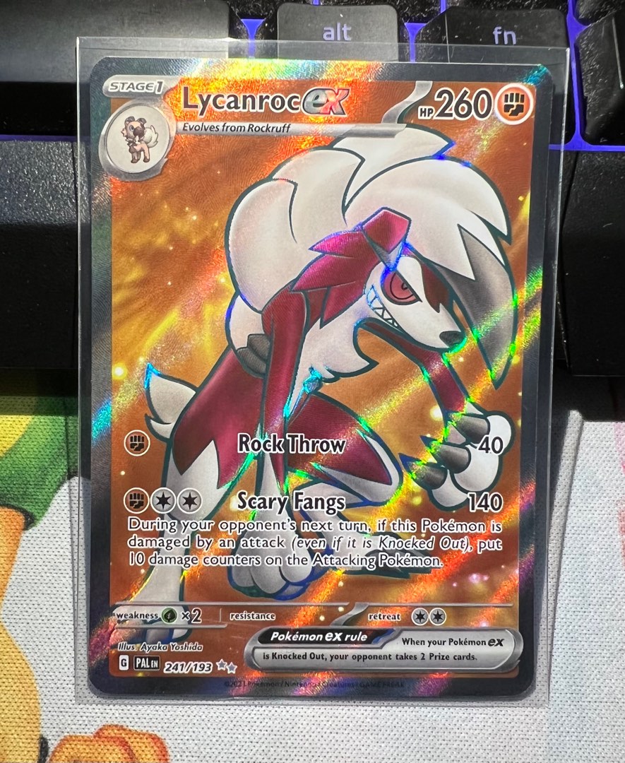 Pokemon Card Lycanroc EX Full Art UR Paldea Evolved 241/193 Ultra Rare ...