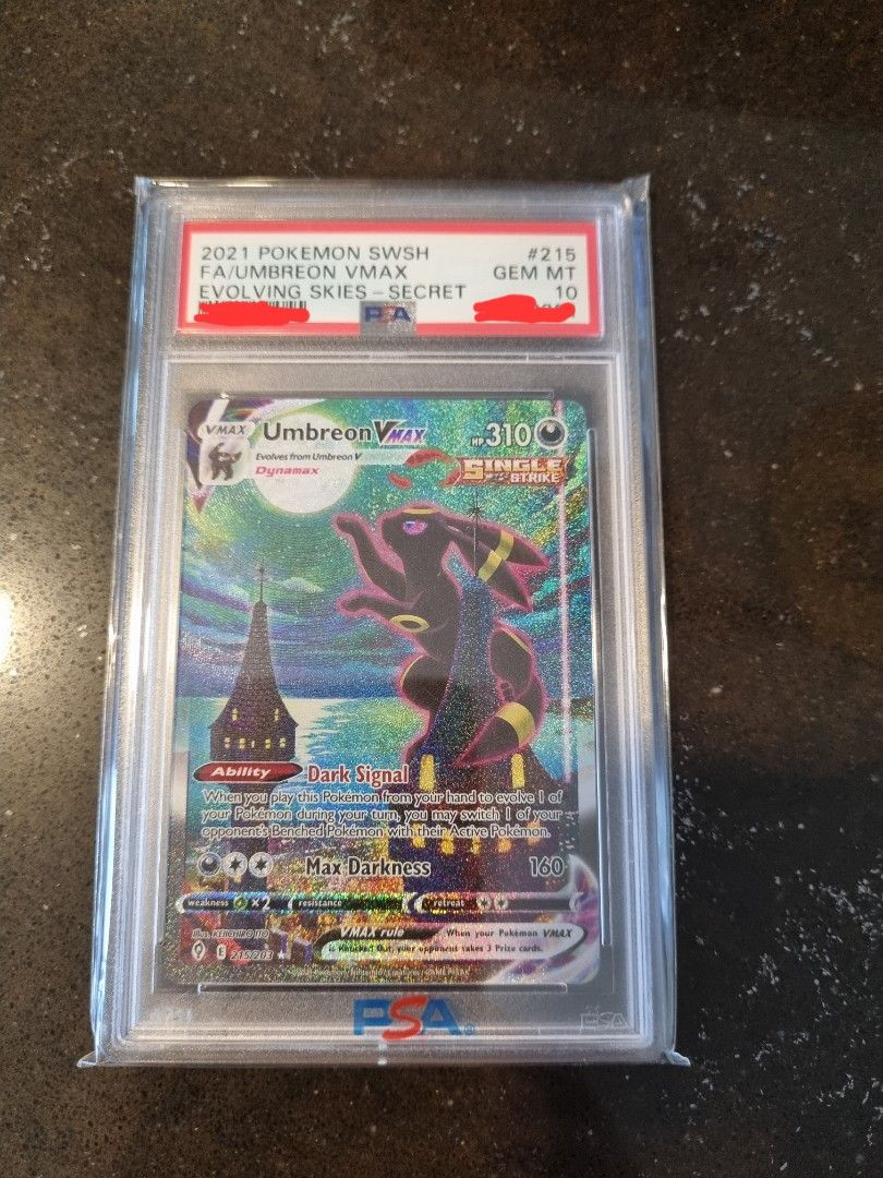 Pokemon Evolving Skies Umbreon Vmax AA PSA 10 Moonbreon, Hobbies & Toys ...