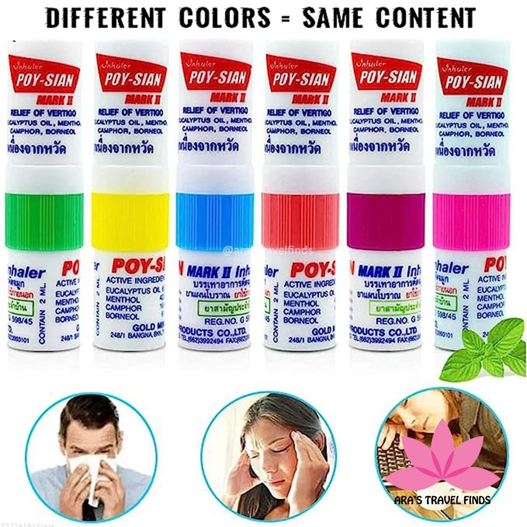 Poy-Sian 2-in-1 Mark II Nasal Relief Inhaler Original Thailand Imported ...