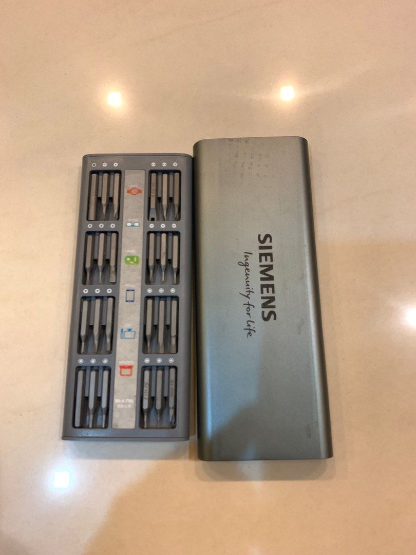 Precision screw driver + bits set with Siemens Logo , Soldering stand ...