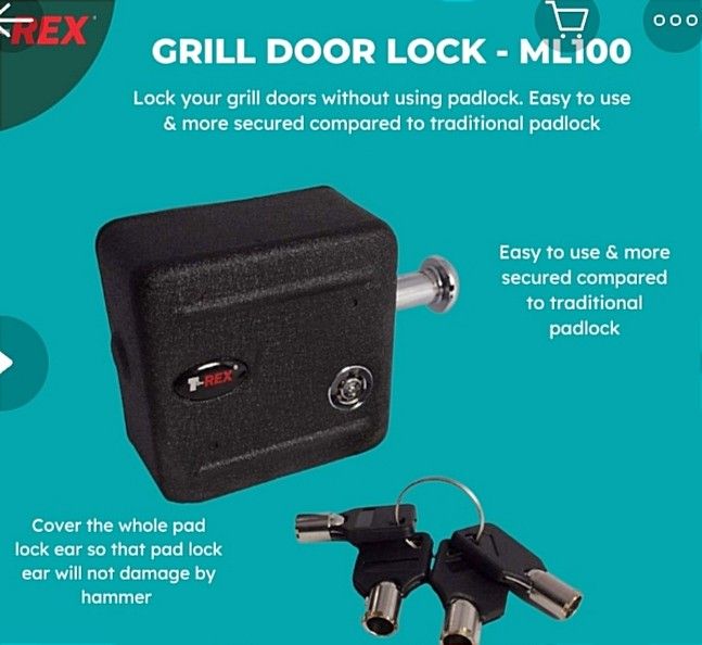 PREMIUM TOP SECURITY GRILL DOOR LOCK, Furniture & Home Living, Security ...