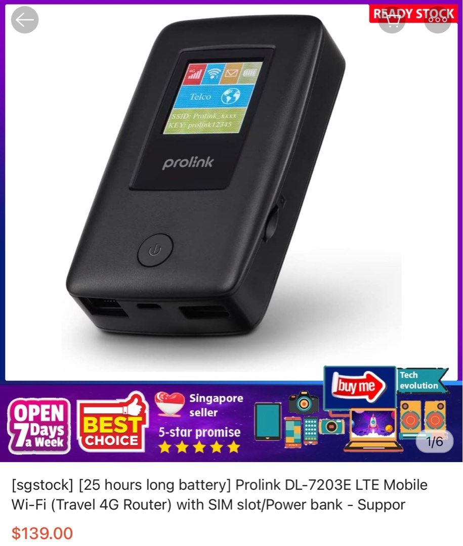 Prolink DL-7203E 4G LTE Mobile Wi-Fi Router, Mobile Phones & Gadgets ...