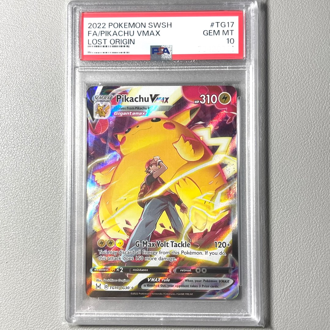 PSA 10 Pikachu Vmax Trainer Gallery TG Full Art Lost Origin Pokemon ...