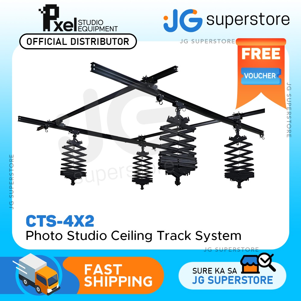Pxel 118" Photo Studio Pantograph Ceiling Track System Complete Kit ...