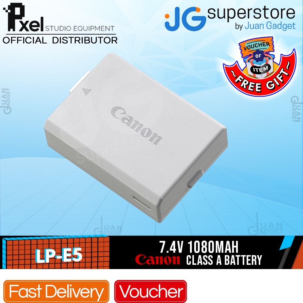 Pxel Canon LP-E5 Replacement Rechargeable Lithium-Ion Battery Pack 7.4V ...