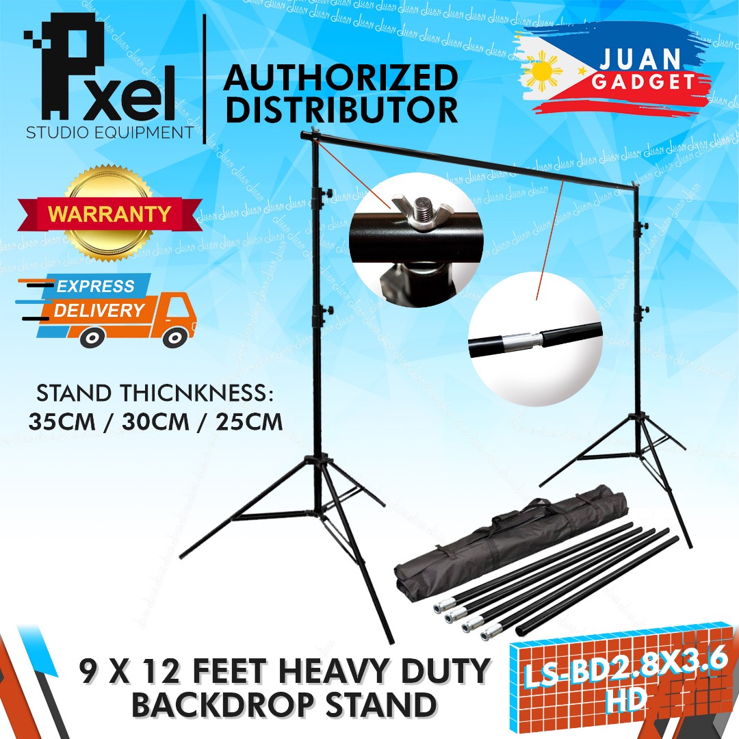 Pxel LS-BD2.8X3.6 Heavy Duty Backdrop Background Muslin Stand 2.8M x 3 ...