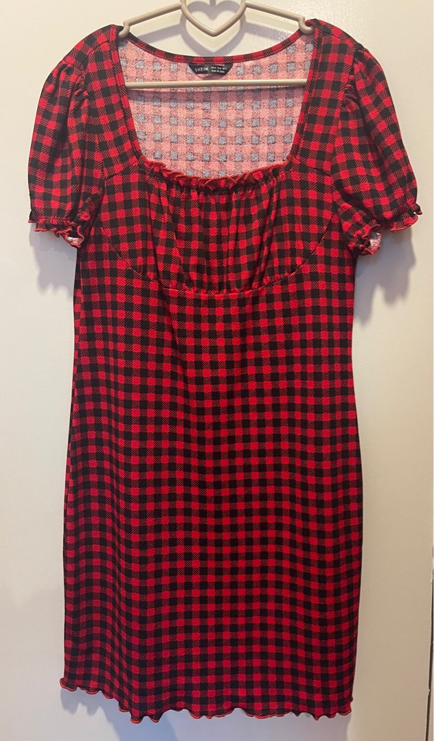 Red Checker Dress, Women's Fashion, Dresses & Sets, Dresses on Carousell