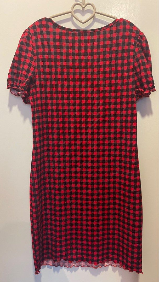 Red Checker Dress, Women's Fashion, Dresses & Sets, Dresses on Carousell