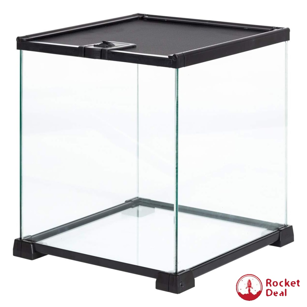 REPTIZOO Small Glass Tank 8 Gallon, Top Opening Terrarium 12" x 12" x ...