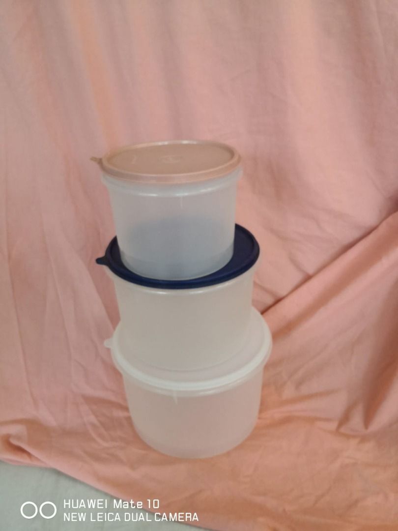 Round Tupperware Containers - 3-in-1, Furniture & Home Living ...