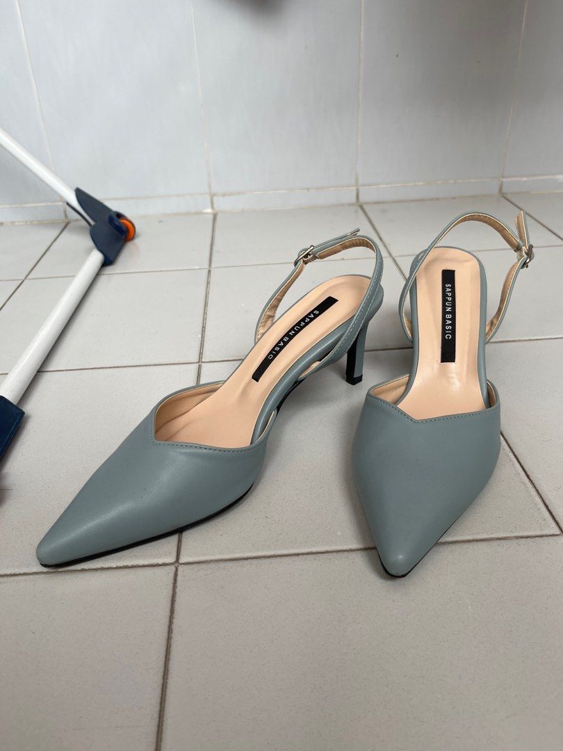 SAPPUN Korea Stiletto Baby Blue Slingback Heels 7cm (Not in Production ...