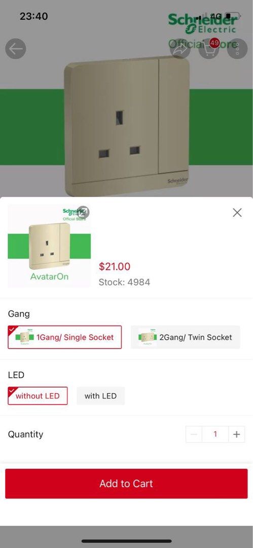 Schneider Avataron Single Socket (Wine Gold), TV & Home Appliances ...